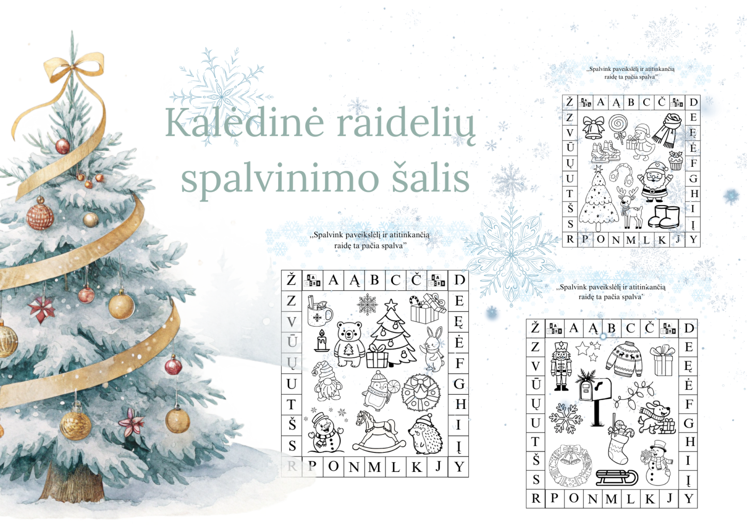 „Kalėdinė Raidelių Spalvinimo Šalis“ - Smartkids.lt